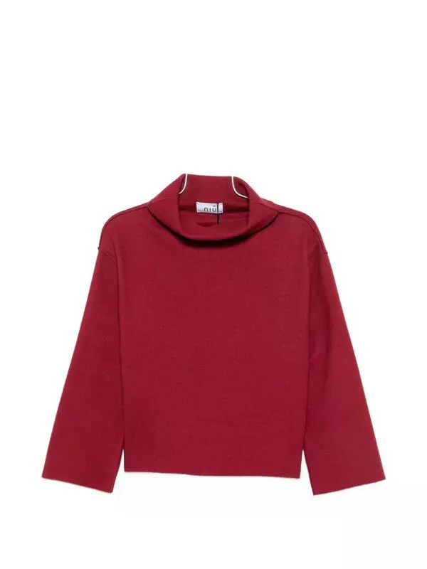 NIU Roll-neck Drop-shoulder Sweater