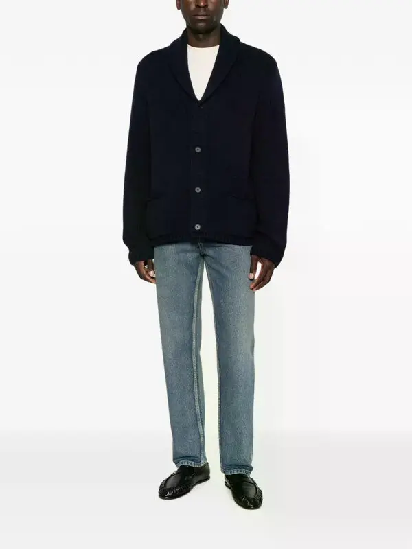 THE ROW Shawl-collar Waffle-knit T-shirt