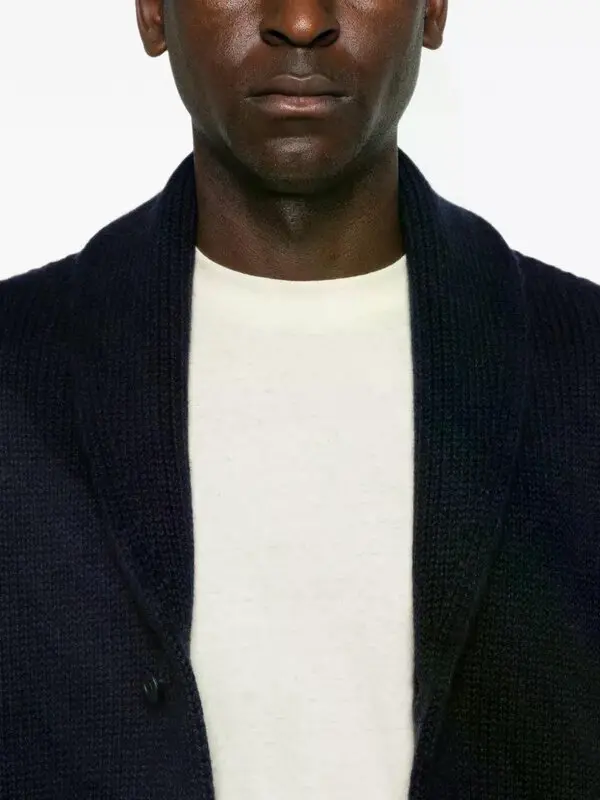 THE ROW Shawl-collar Waffle-knit T-shirt