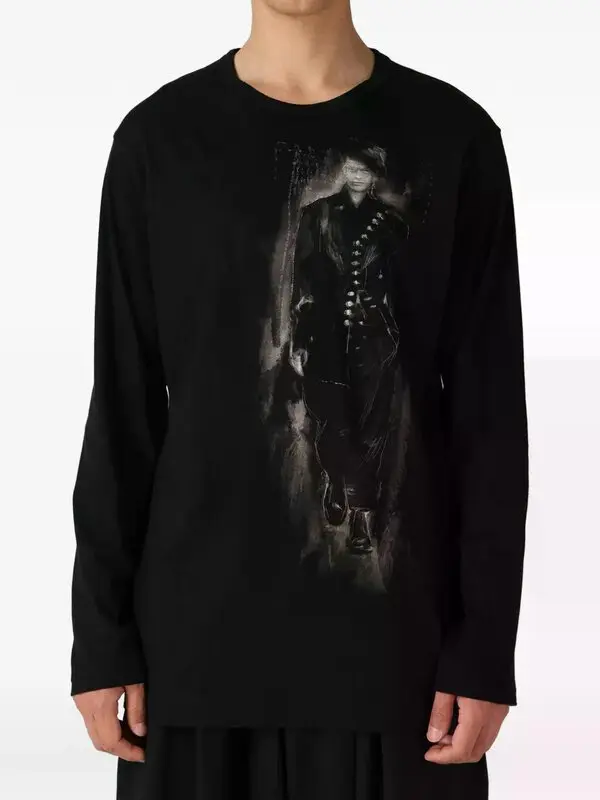 Yohji Yamamoto Graphic-print Long-sleeved T-shirt