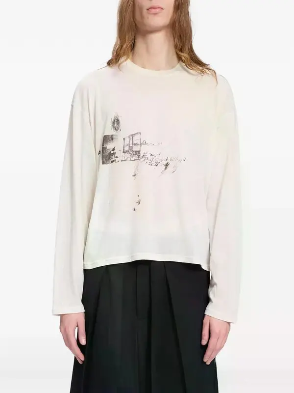 ANN DEMEULEMEESTER Graphic-print Long-sleeve T-shirt