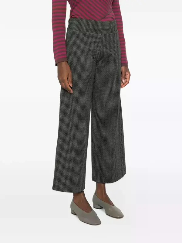 NIU Houndstooth-pattern Wide-leg Trousers