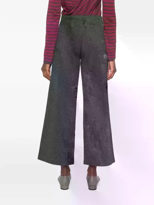 NIU Houndstooth-pattern Wide-leg Trousers