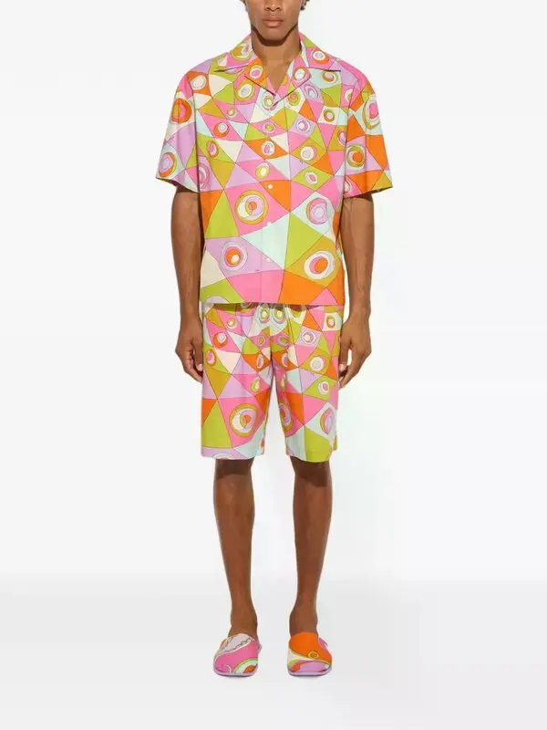 Emilio Pucci Occhi-print Cotton Popeline Shorts
