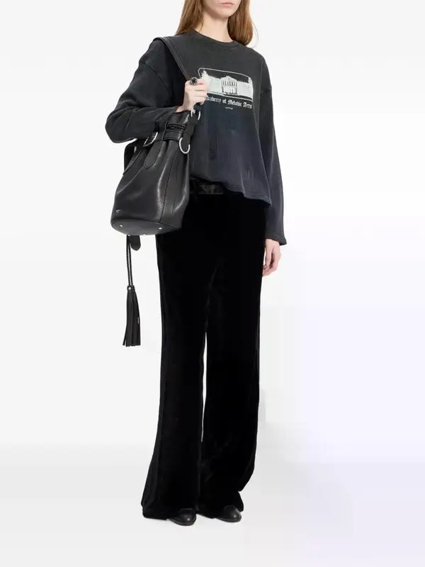 ANN DEMEULEMEESTER Graphic-print Waffle-knit T-shirt
