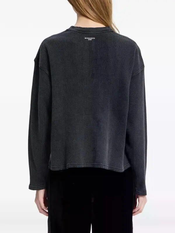 ANN DEMEULEMEESTER Graphic-print Waffle-knit T-shirt