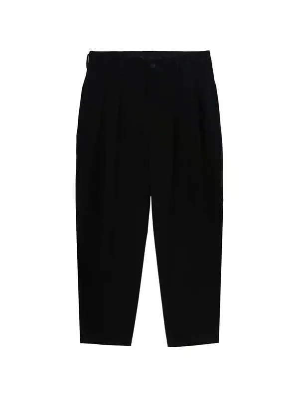 Yohji Yamamoto Pleated Tapered Trousers - Black