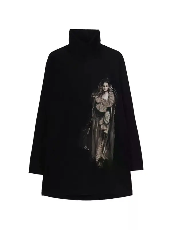 Yohji Yamamoto Graphic-print Turtleneck T-shirt