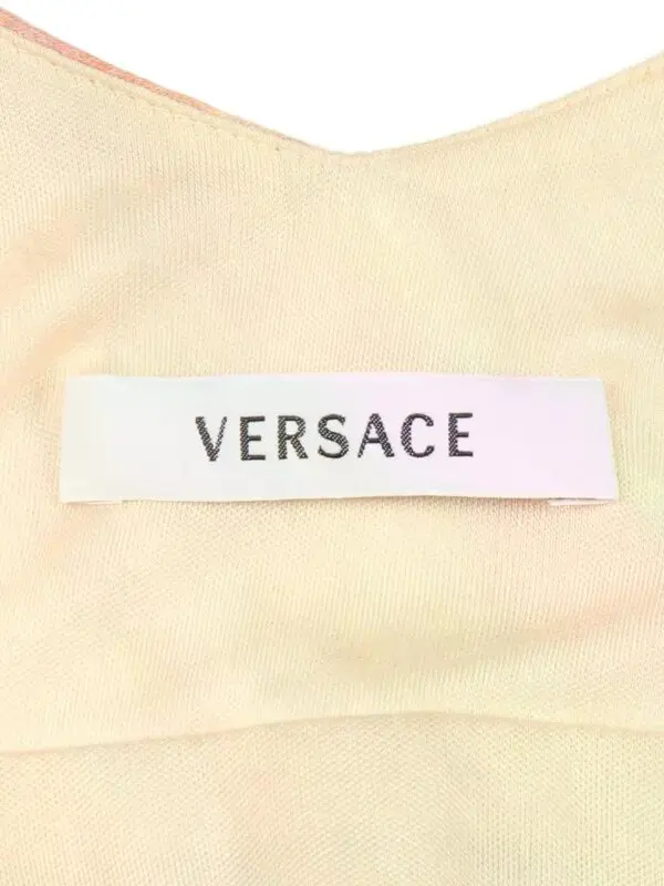 Versace Abstract Print Ruffled Dress