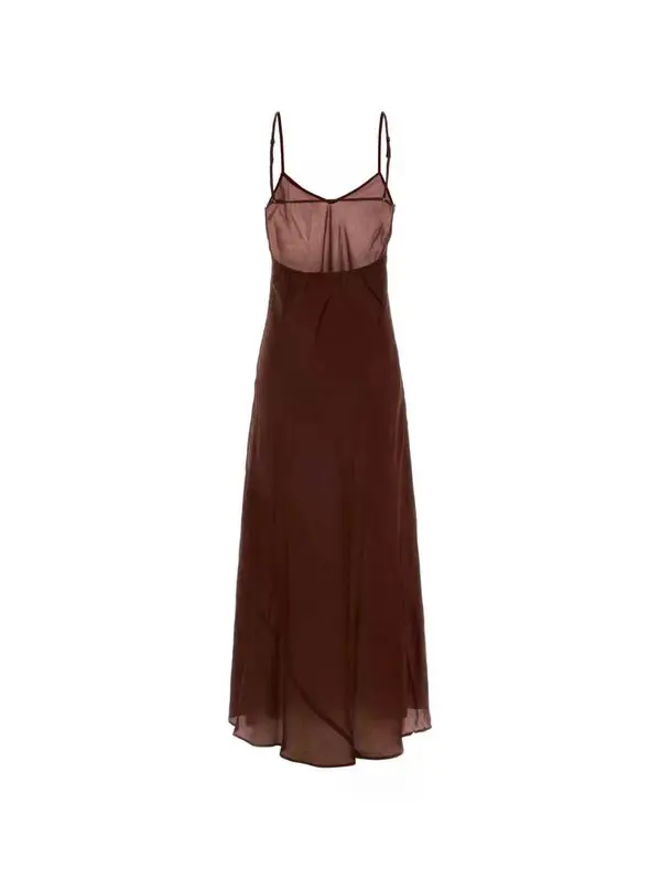 THE ROSE IBIZA Cecile Silk Midi Dress - Brown