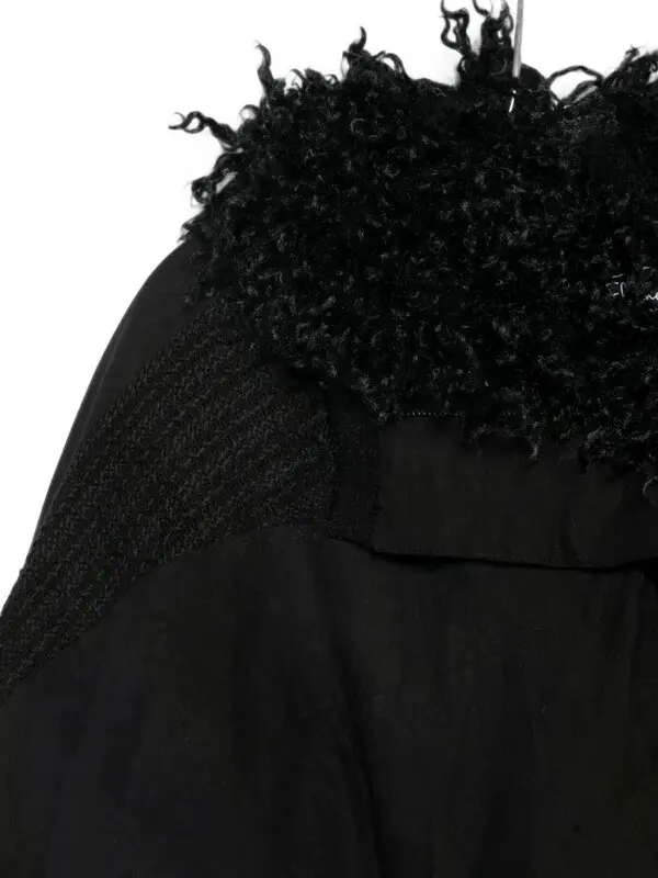 YEHUAFAN Shearling-trim Hooded Coat