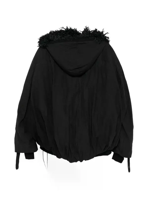 YEHUAFAN Shearling-trim Hooded Coat