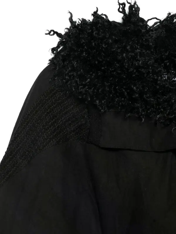 YEHUAFAN Shearling-trim Hooded Coat