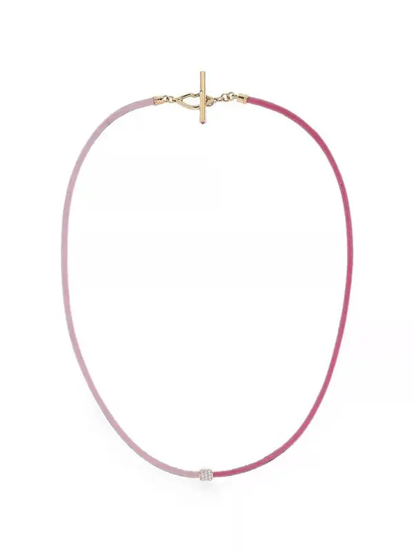 EDINA KISS Sapphire Cord Necklace With Diamond And Sapphire Pendant