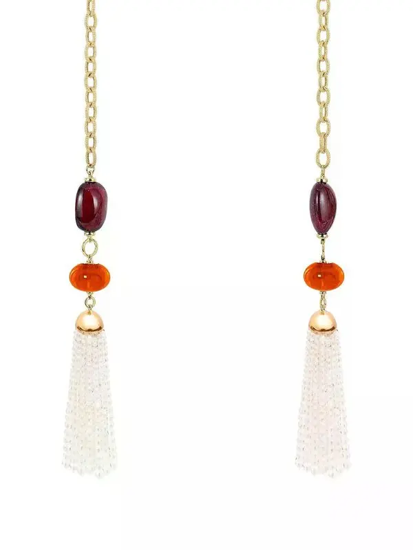 Goshwara Rubellite And Mandarin Garnet Lariat Necklace - Gold