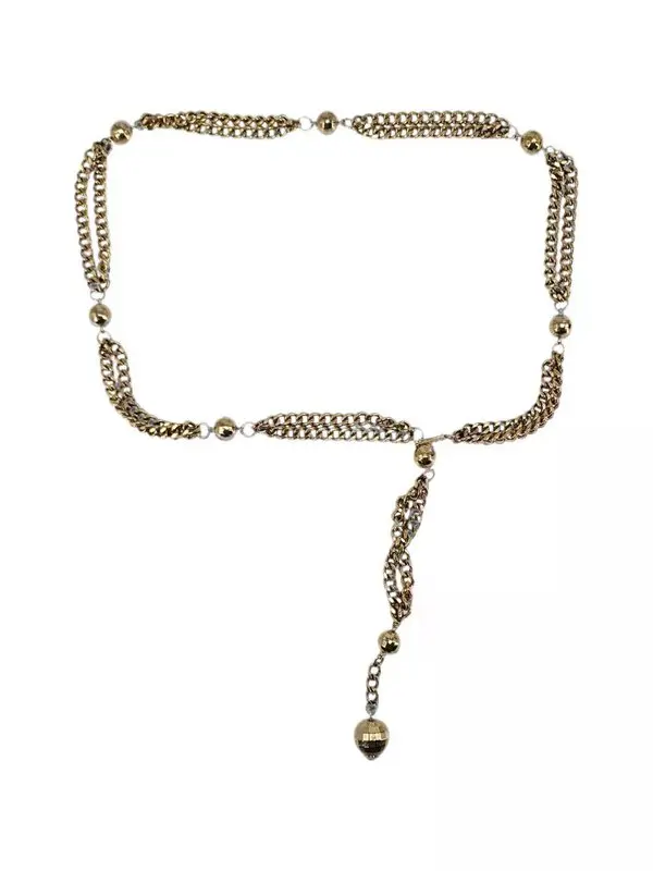 MADISON Double-chain Station Belt With Facet-cut Beads - Gold