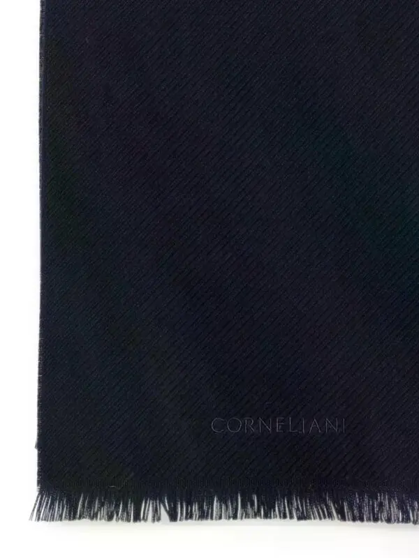 Corneliani Diagonal-weave Frayed Scarf