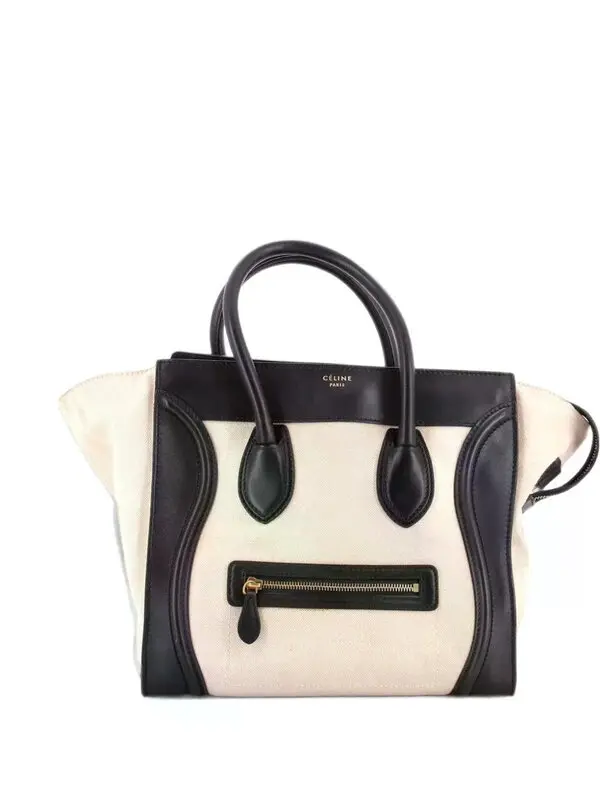 Celine Luggage Bag Canvas And Leather Mini Satchel
