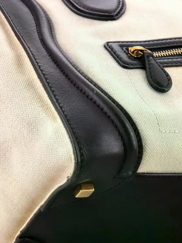 Celine Luggage Bag Canvas And Leather Mini Satchel