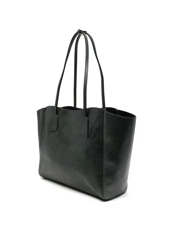 HIDESINS Grainy Leather Tote Bag With Top Handles - Green