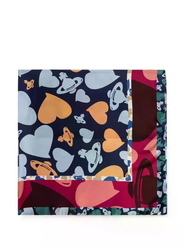 VIVIENNE WESTWOOD Orb-print Heart-print Scarf