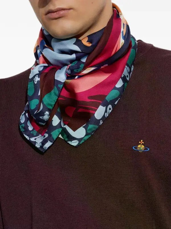 VIVIENNE WESTWOOD Orb-print Heart-print Scarf