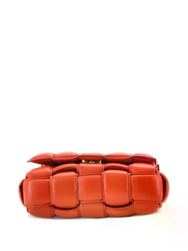 Bottega Veneta Cassette Chain Padded Maxi Intrecciato Leather Crossbody Bag - Orange