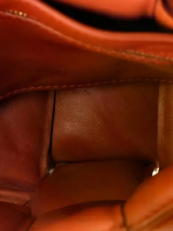 Bottega Veneta Cassette Chain Padded Maxi Intrecciato Leather Crossbody Bag - Orange