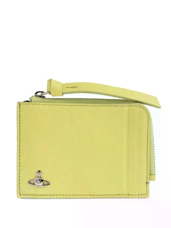 VIVIENNE WESTWOOD Orb-plaque Grained Leather Card Holder - Green