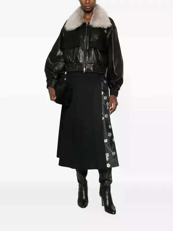 Stine Goya Floral Print Pleated Midi Skirt