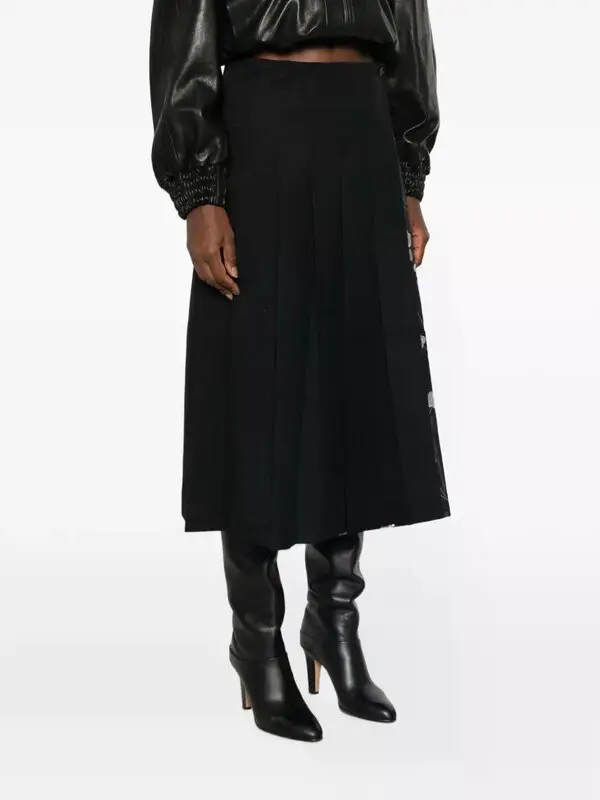 Stine Goya Floral Print Pleated Midi Skirt