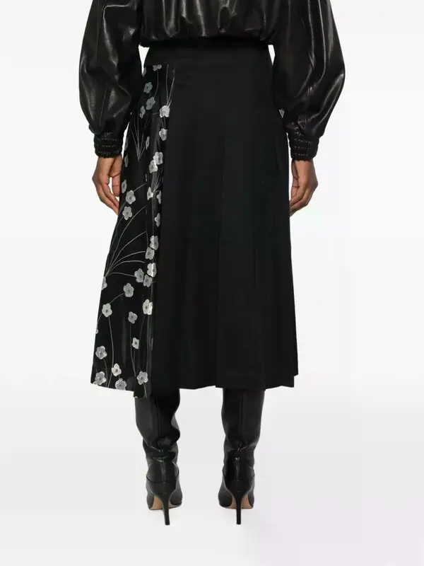 Stine Goya Floral Print Pleated Midi Skirt