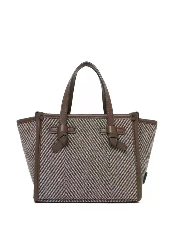 MARCELLA CLUB Small Herringbone-weave Tote Bag