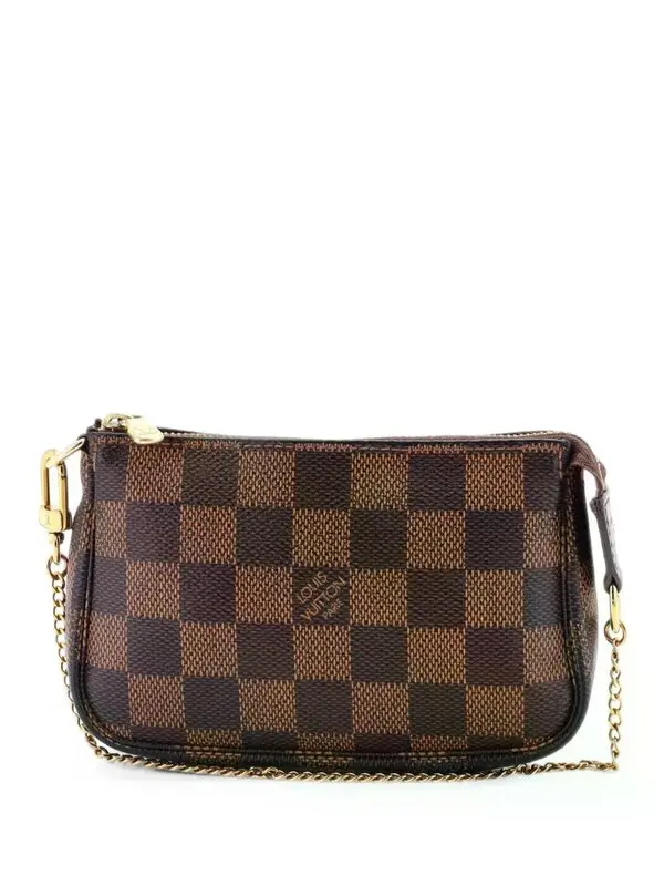 LOUIS VUITTON Pochette Accessoires Damier Mini Clutch Bag - Brown