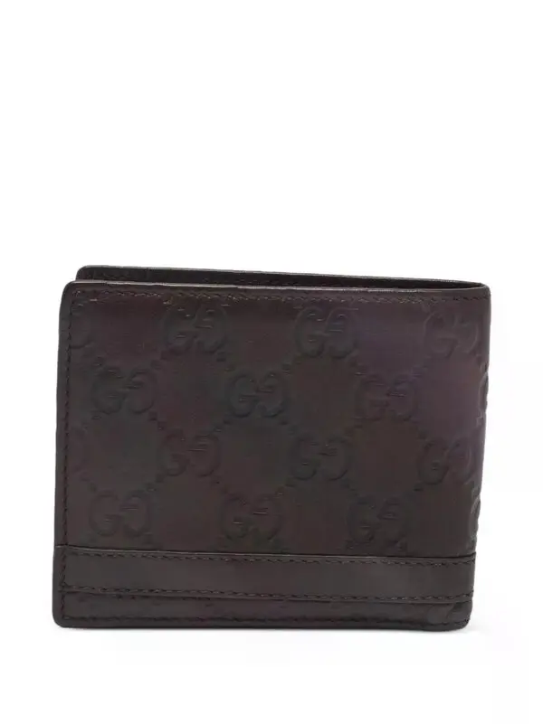 Gucci Guccissima Metal-bar Bifold Wallet - Brown