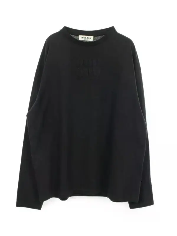 Miu Miu 2010s Logo Long-sleeve T-shirt - Black