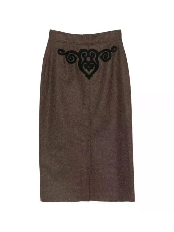 Versace 1990s Embroidered Midi Skirt