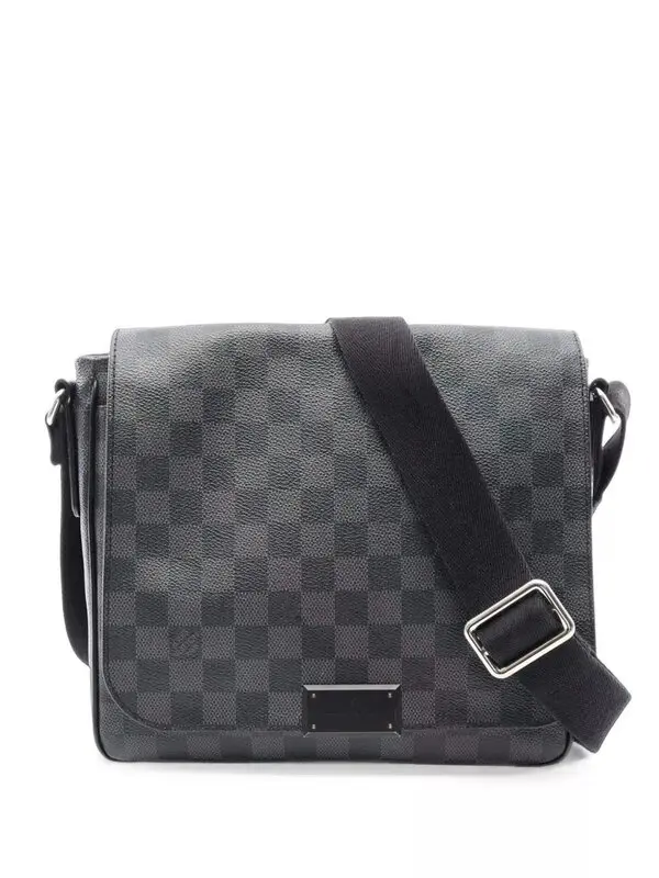 LOUIS VUITTON Damier Graphite District Pm Crossbody Bag - Black