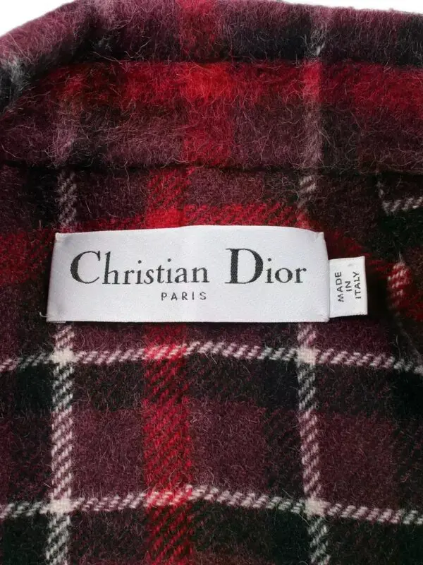 Dior Checked Belted Wool Coat