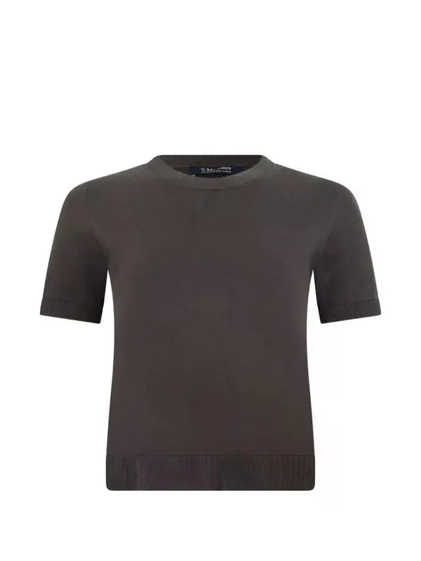 Max Mara Short-sleeved Knitted T-shirt - Grey