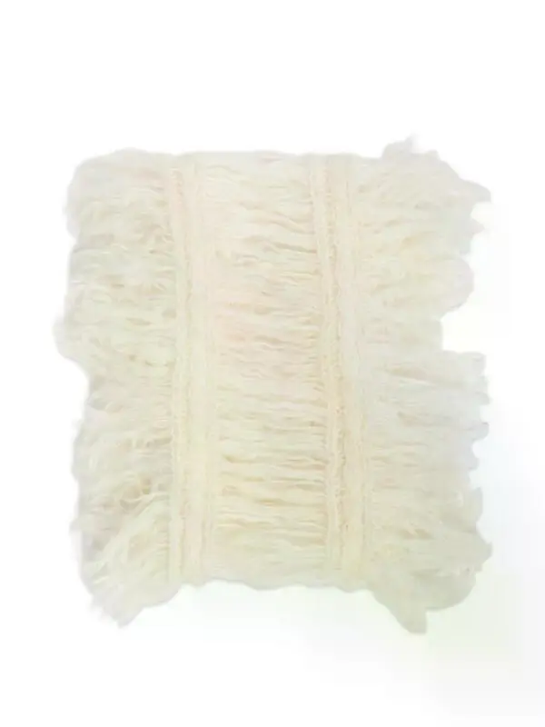 ANN DEMEULEMEESTER Brushed-knit Scarf - White