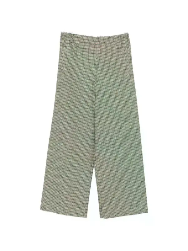 NIU Check-pattern Elasticated-waist Trousers