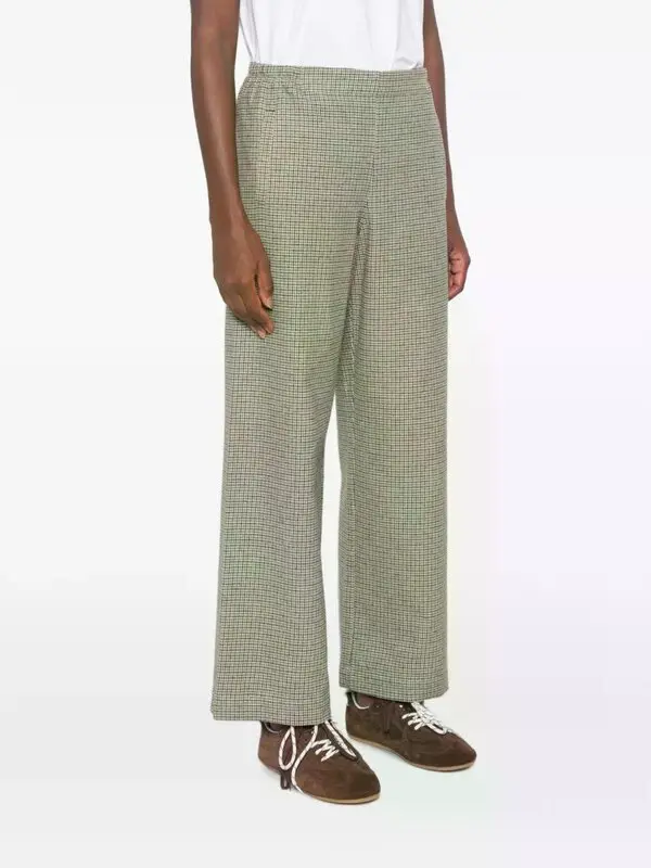 NIU Check-pattern Elasticated-waist Trousers