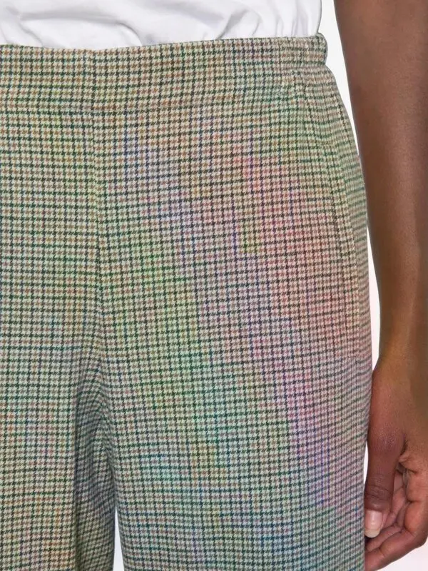 NIU Check-pattern Elasticated-waist Trousers