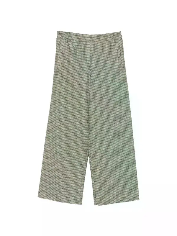 NIU Check-pattern Elasticated-waist Trousers