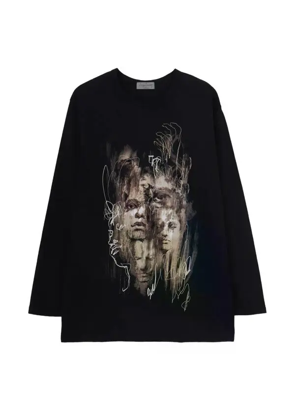 Yohji Yamamoto Graphic-print Long-sleeved T-shirt