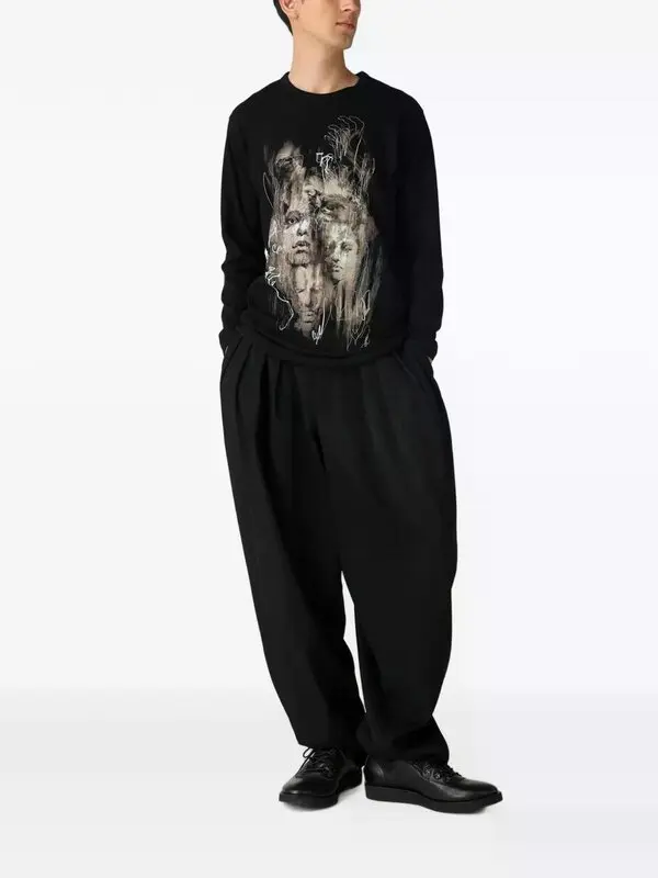 Yohji Yamamoto Graphic-print Long-sleeved T-shirt