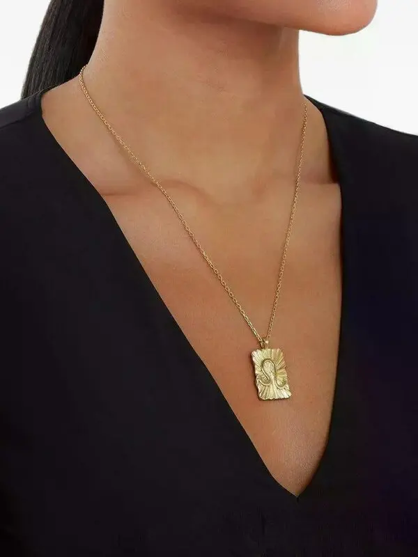David Webb Yellow Hammered Leo Zodiac Pendant Necklace