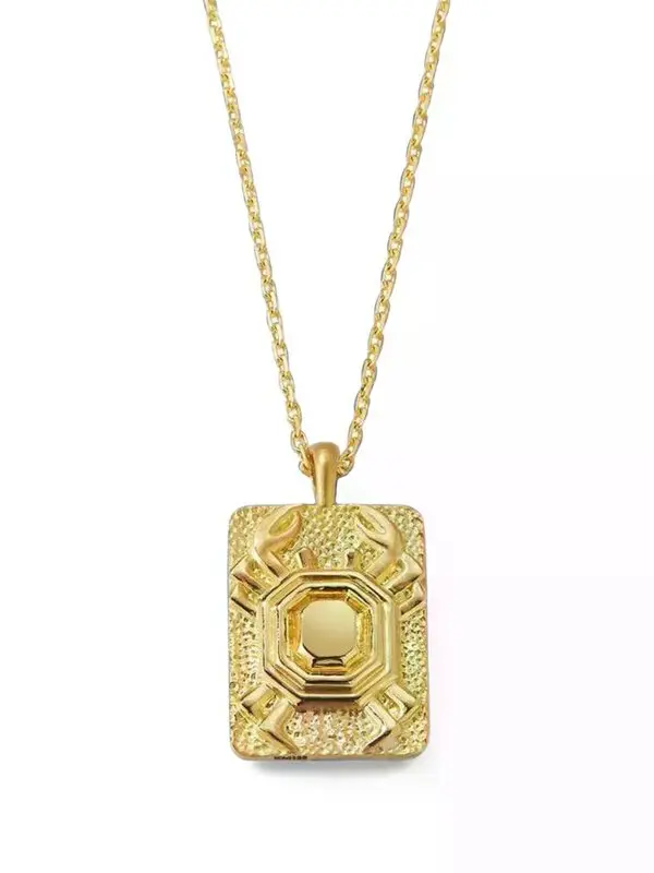 David Webb Cancer Zodiac Pendant Necklace In 18k Yellow With Diamonds