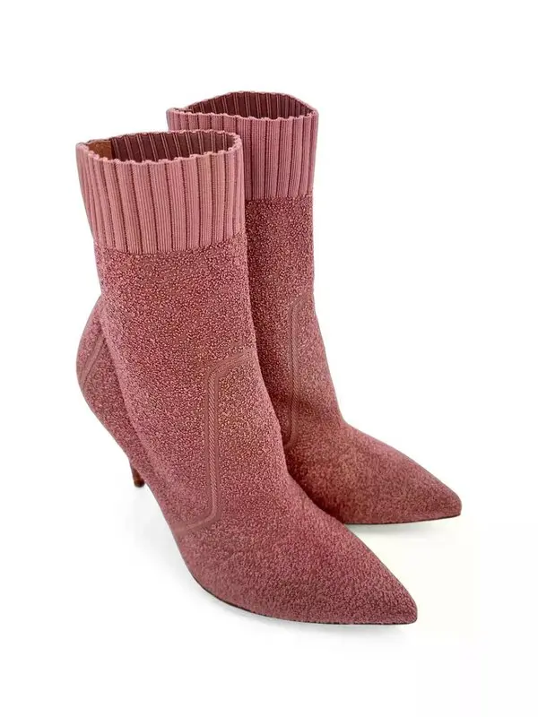 GIANVITO ROSSI Fiona Bouclé Knit Ankle Boots